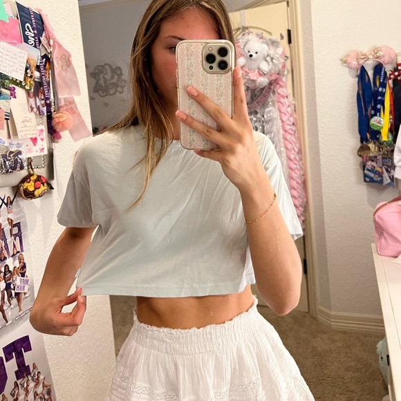 TNA | Tops | Aritzia Tna Blue Crop Top | Poshmark